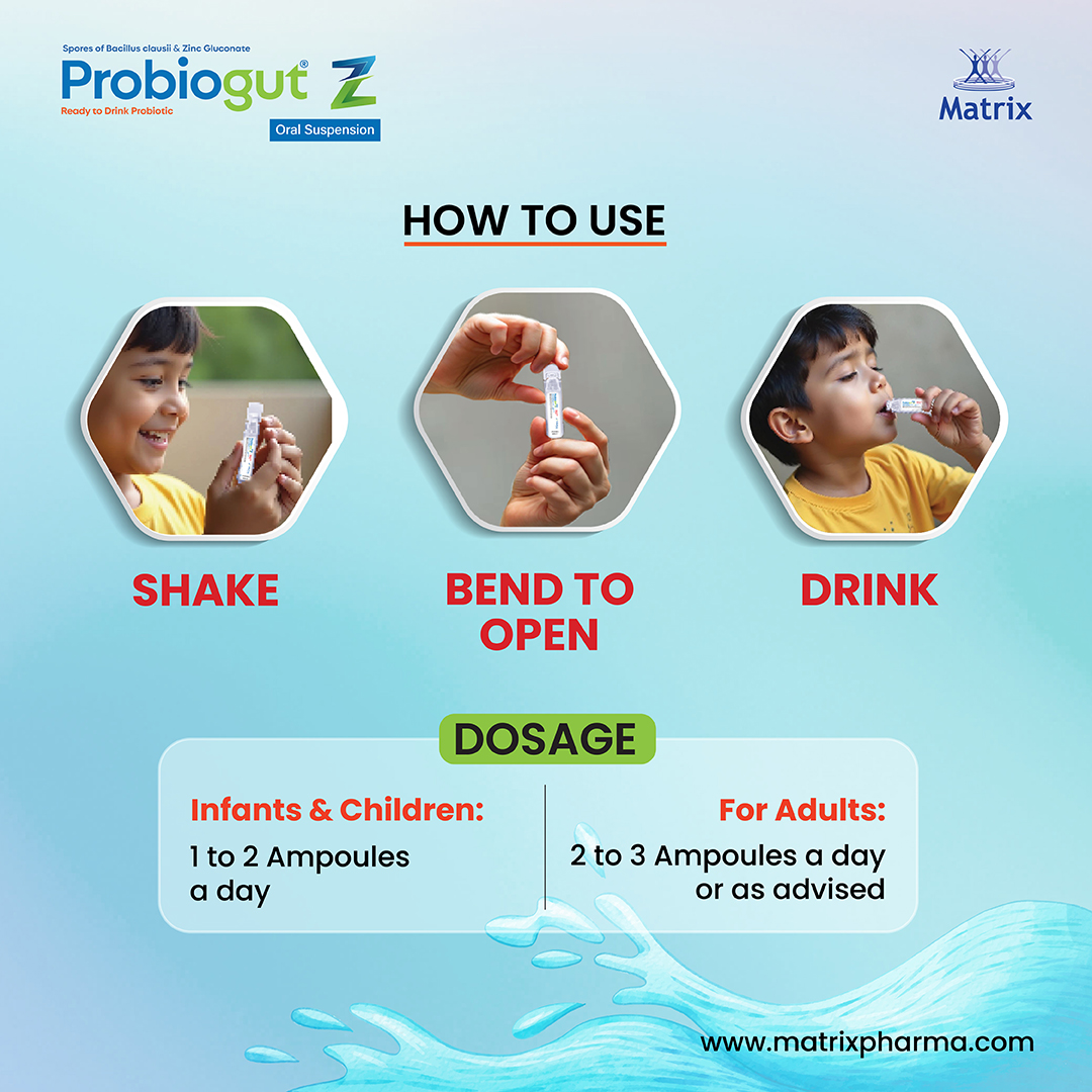 Acute Diarrhea Treatment for Kids | Probiogut Z Probiotic + Zinc